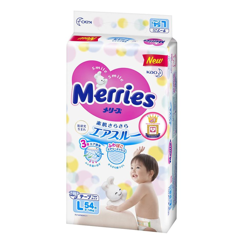 Tã dán Merries size L -Hàng Nhật Bản Mẹ và Bé